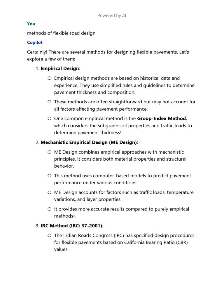 Methods of Flexible Road Design | PDF | Road Surface | Applied And Interdisciplinary Physics