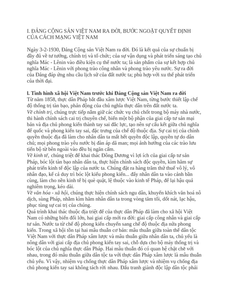 Khái Quát LSDCSVN 1 | PDF