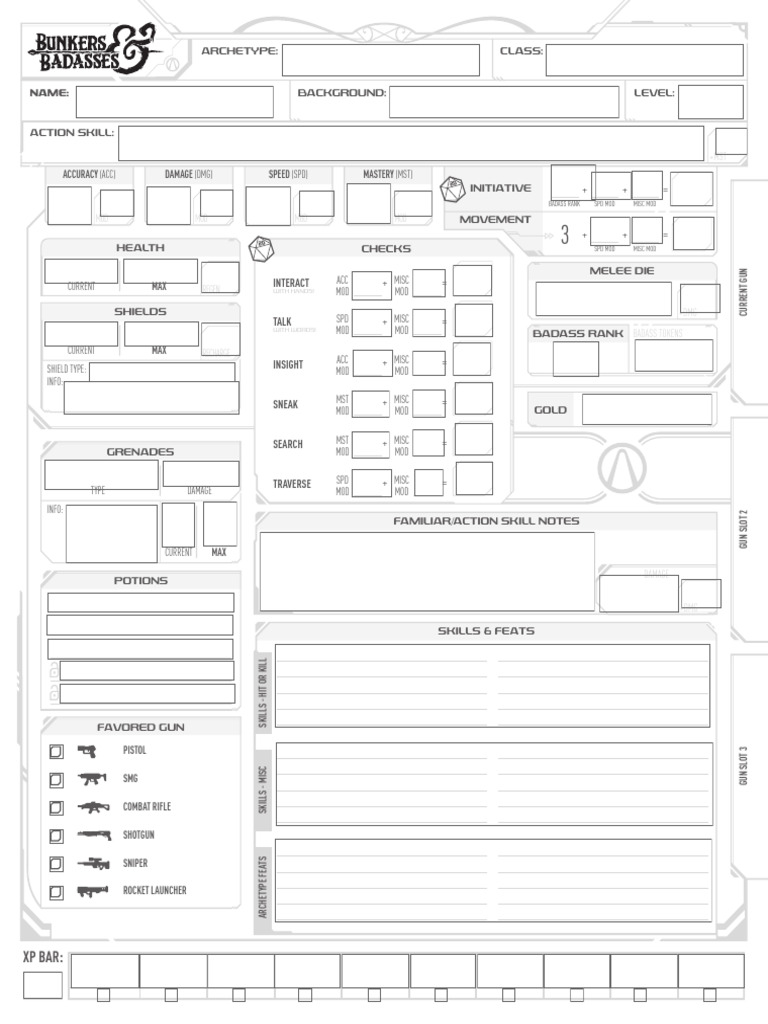 Character Sheet Form Fillable | PDF | Firearms | Ballistics