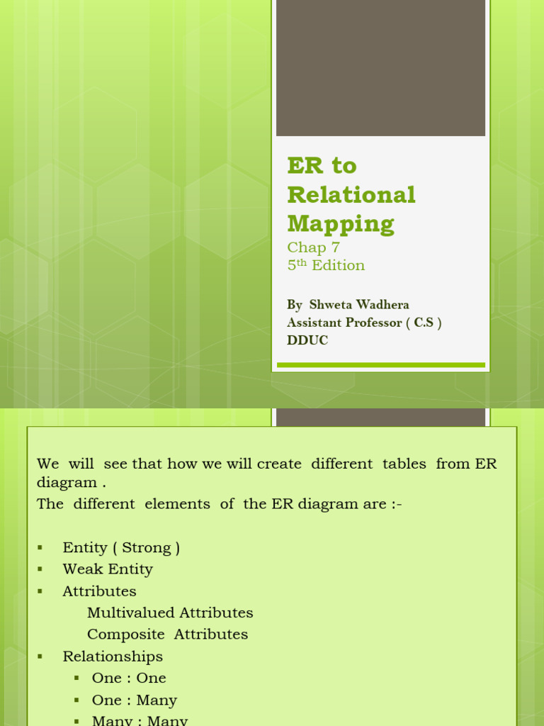 My ER and EER-to-Relation Mapping | PDF | Inheritance (Object Oriented Programming) | Software ...