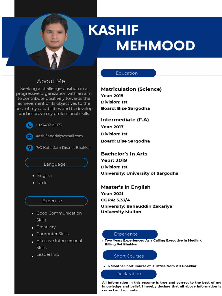 Kashif Mehmood Resume Updated PDF | PDF