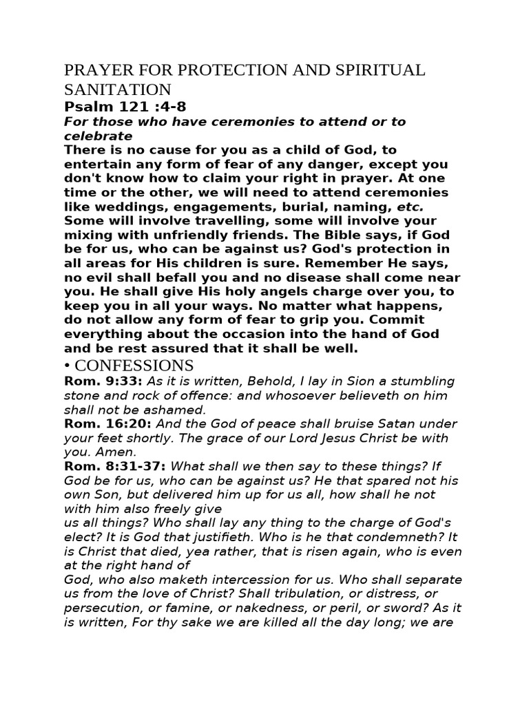 Spiritual Protection Prayer Guide | PDF | Religious Belief And Doctrine