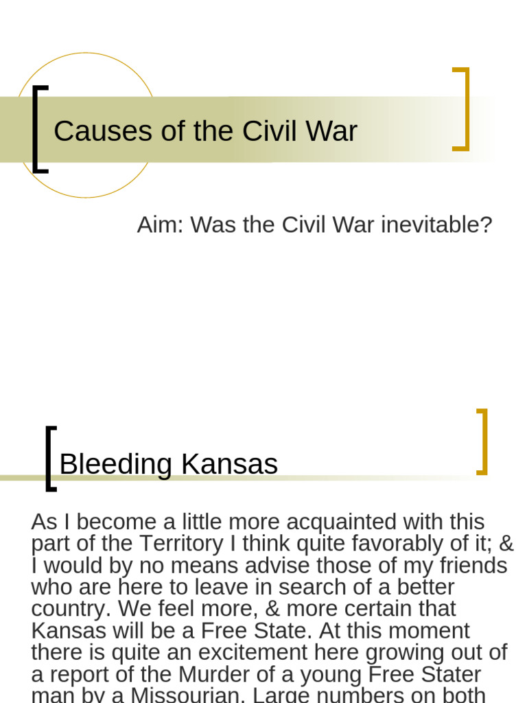 AP Causes of The Civil War | PDF | Slavery In The United States ...