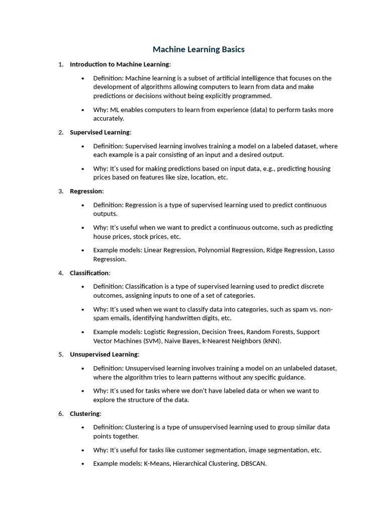 Machine Learning Basics | PDF | Support Vector Machine | Machine Learning Machine Learning Basics | PDF | Support Vector Machine | Machine Learning