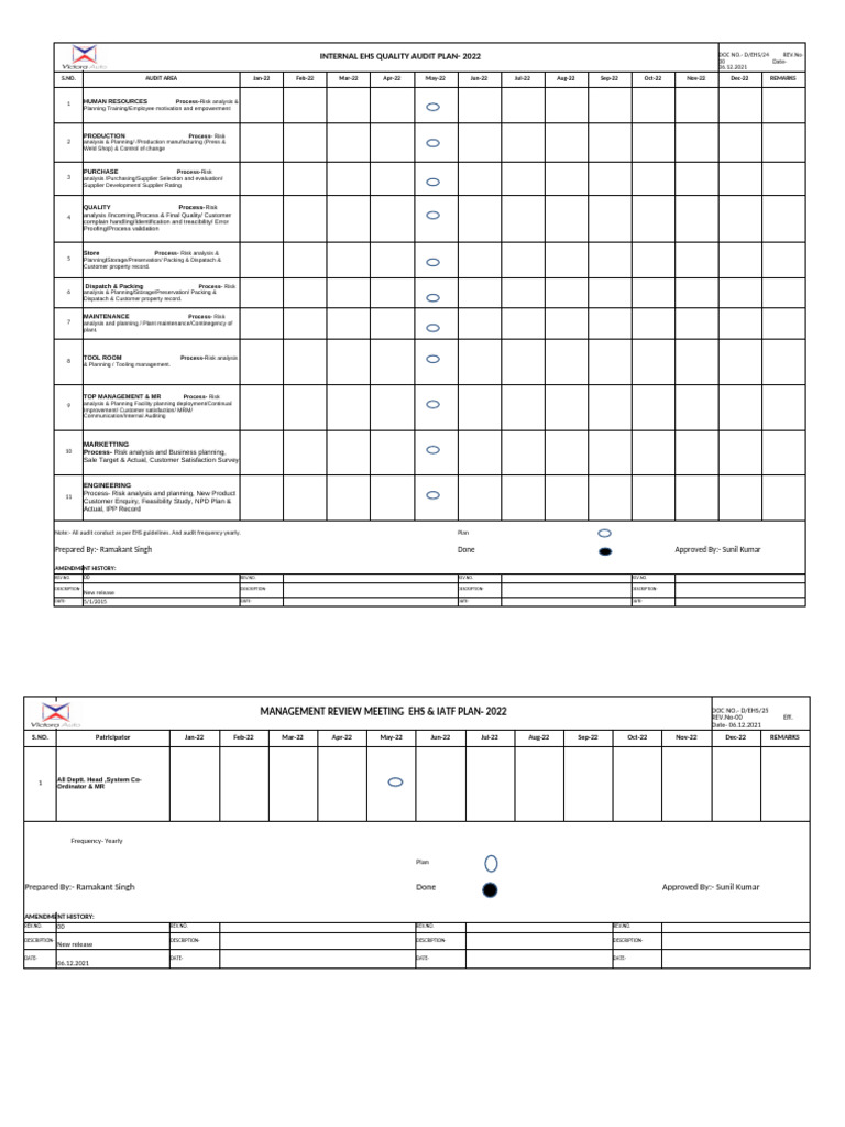 D Ehs 24 25 Internal Audit Ehs Plan 2022 | PDF | Business Economics | Business