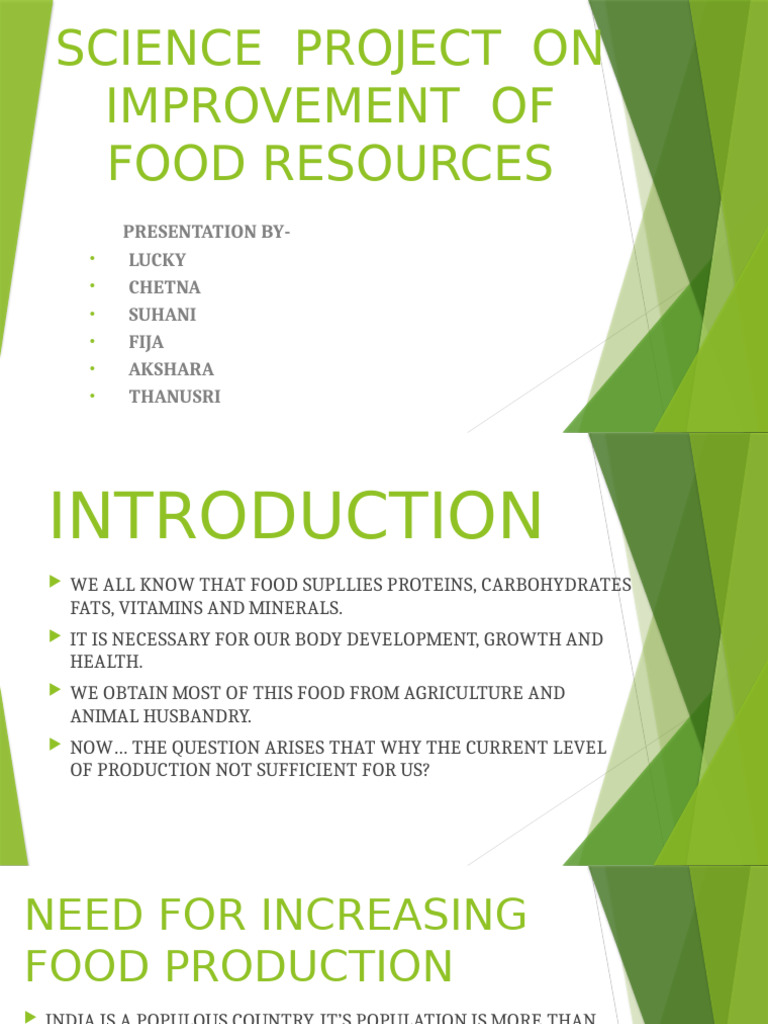 Science Project On Improvement of Food Resources | PDF | Legume | Crops