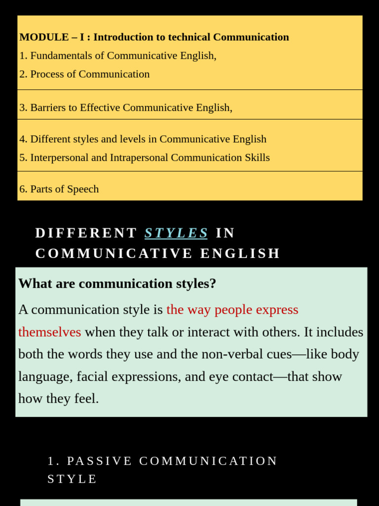 Module 1 - 4 & 5. Com - Styles, Forms (Levels) & Types | PDF ...
