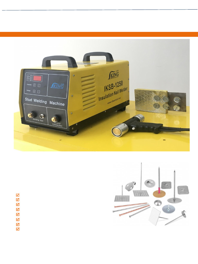 Insulation Pin Welding Machine Tech Data Sheet | PDF | Welding ...