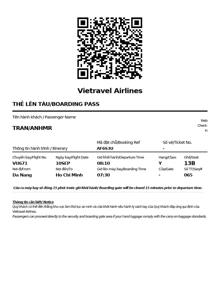 Boarding Passes AF6S3U | PDF