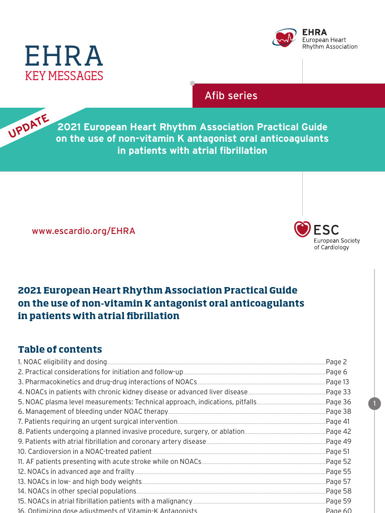 EHRA-KM-NOAC-2021 | PDF | Cardiovascular System | Medicine