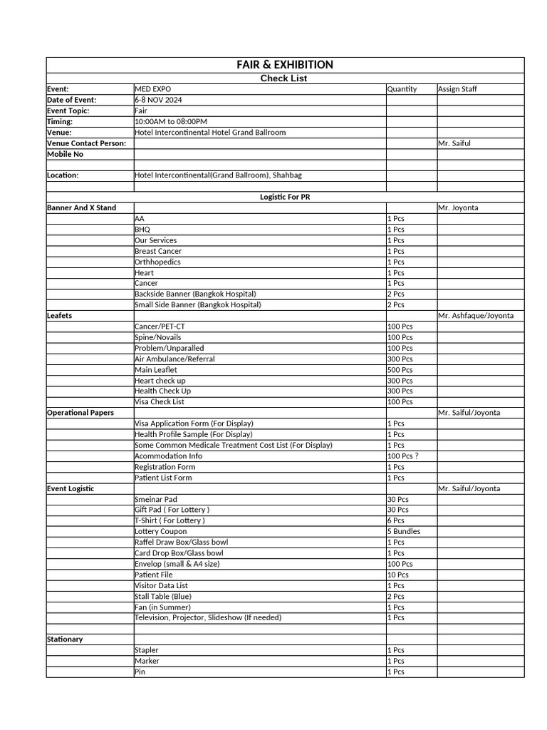 Fair Checklist. | PDF