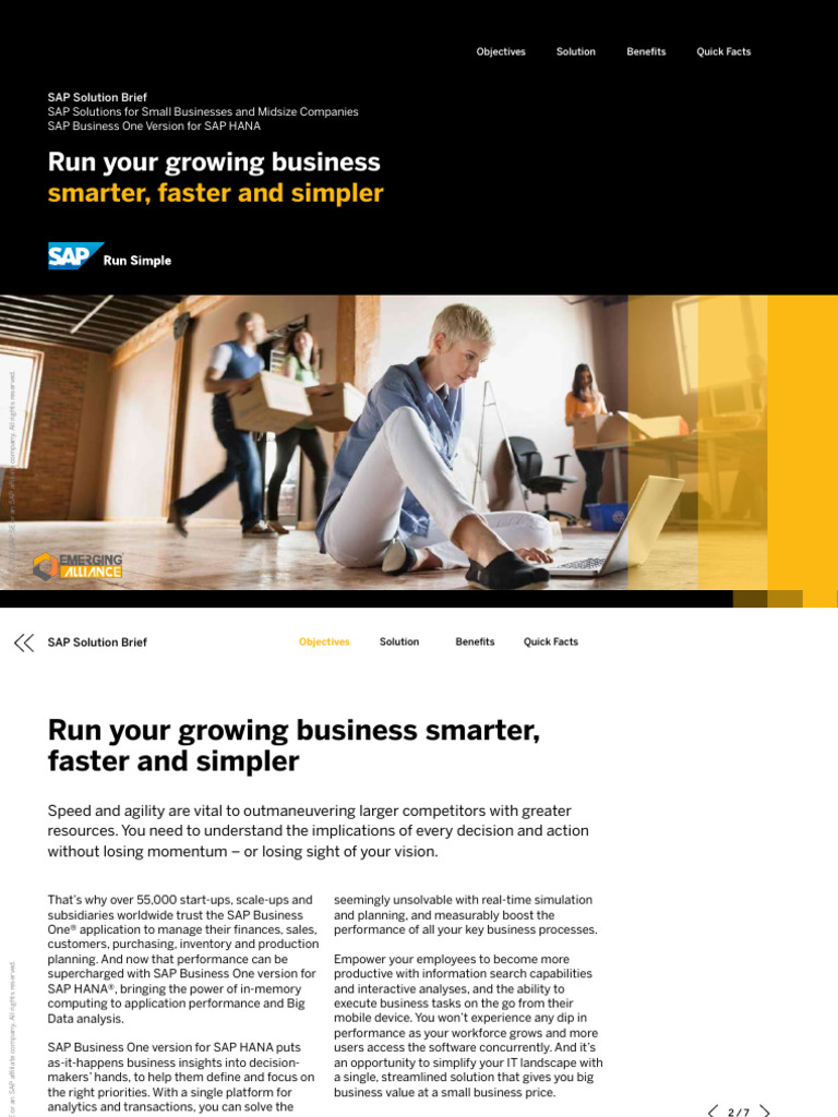 Solution Brief SAP Business One Version For SAP HANA - Compressed | PDF ...