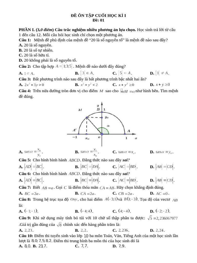 1. HDG ĐỀ 1 | PDF