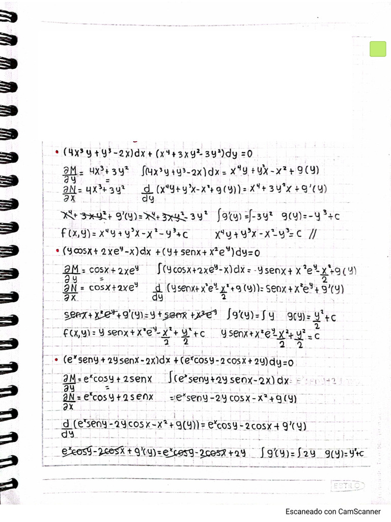 Deber Sobre EDO Exactas | PDF