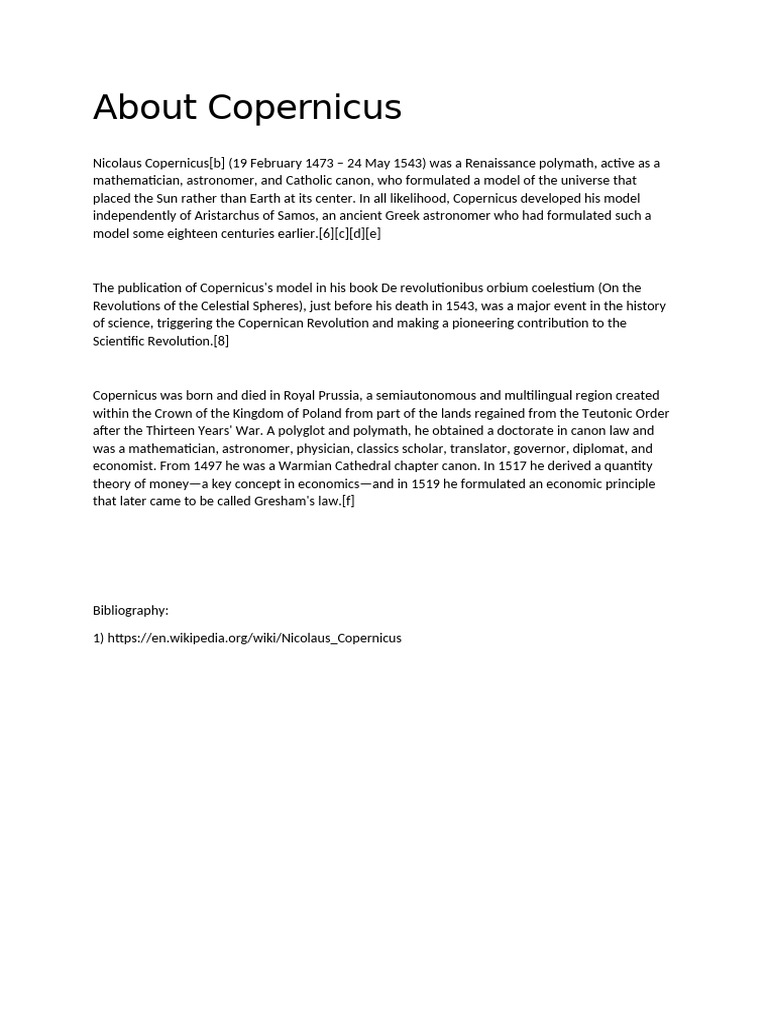 About Copernicus | PDF