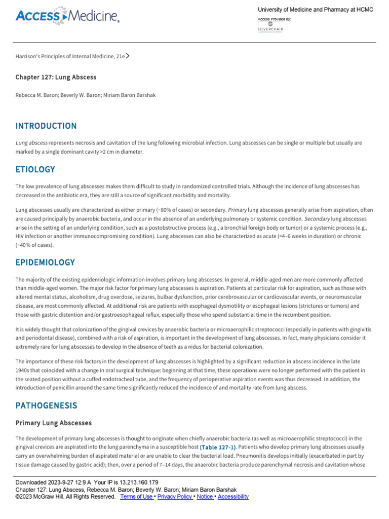 Understanding Lung Abscess Causes | PDF | Lung Cancer | Diseases And ...