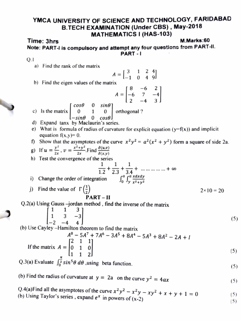 Mathematics Unified PYQ | PDF | Vector Space | Basis (Linear Algebra)