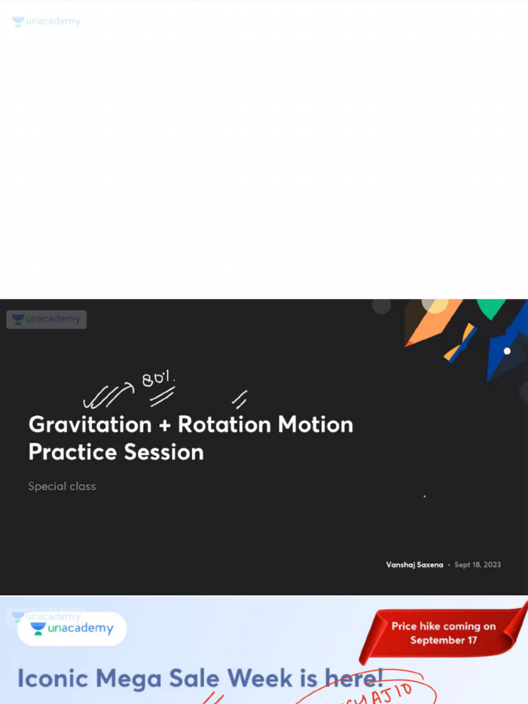 Gravitation Rotation Motion Practice Session With Anno | PDF