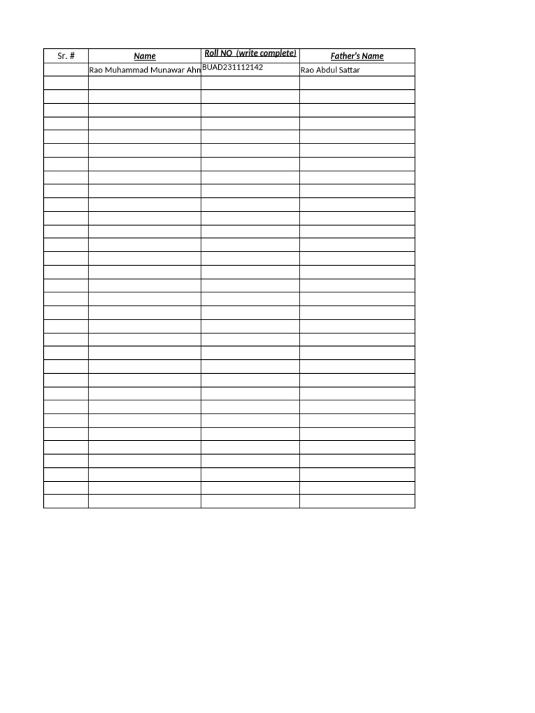 Student Data Sheet | PDF