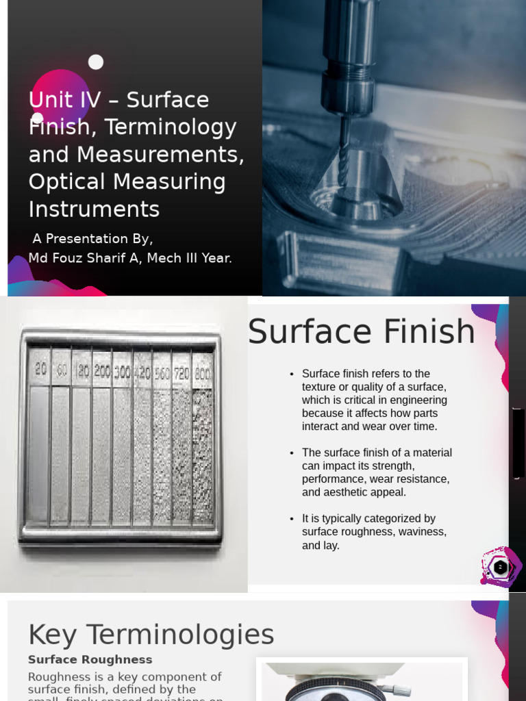 Unit IV – Surface Finish, Terminology and | PDF | Interferometry ...