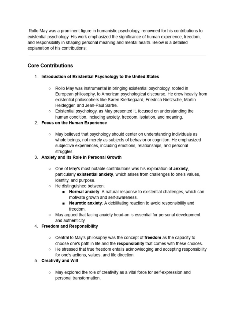 Rollo May | PDF | Existentialism | Psychology
