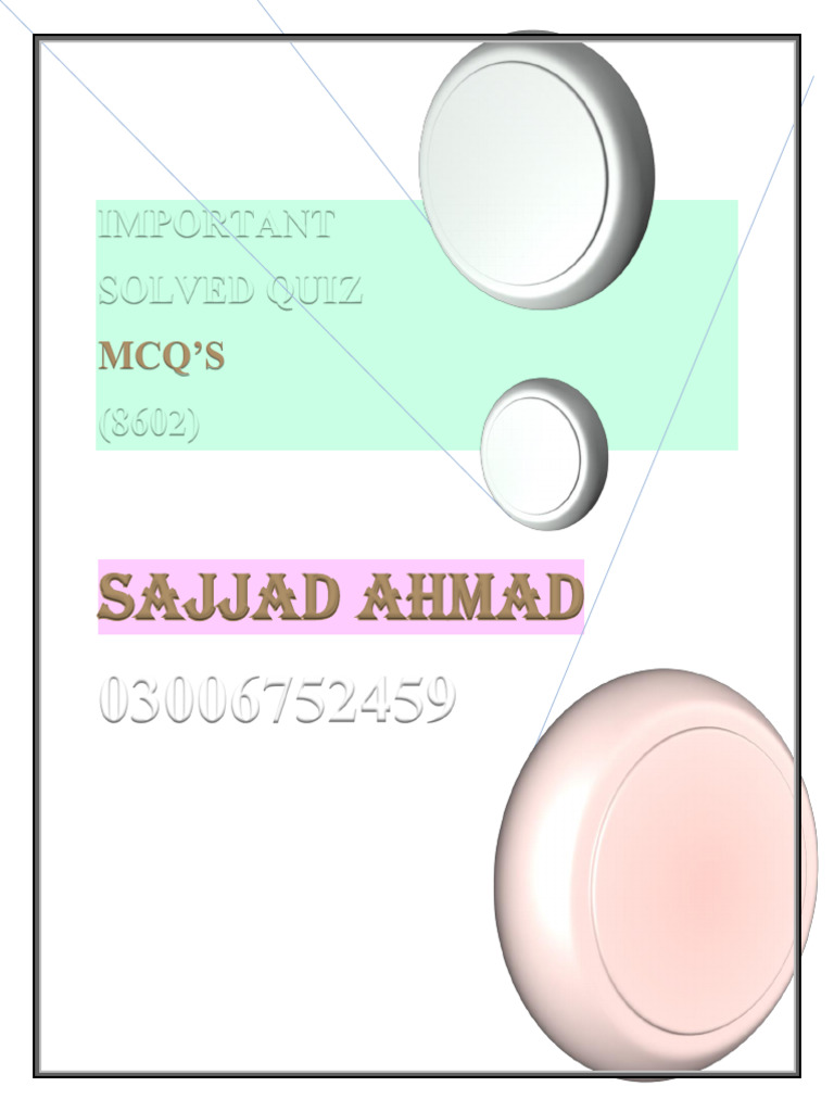 8602 QUIZ by SAJJAD AHMADbbb | PDF | Educational Assessment | Validity (Statistics)