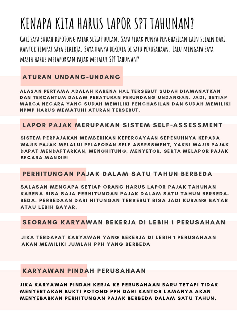 Kenapa Kita Harus Lapor SPT Tahunan | PDF