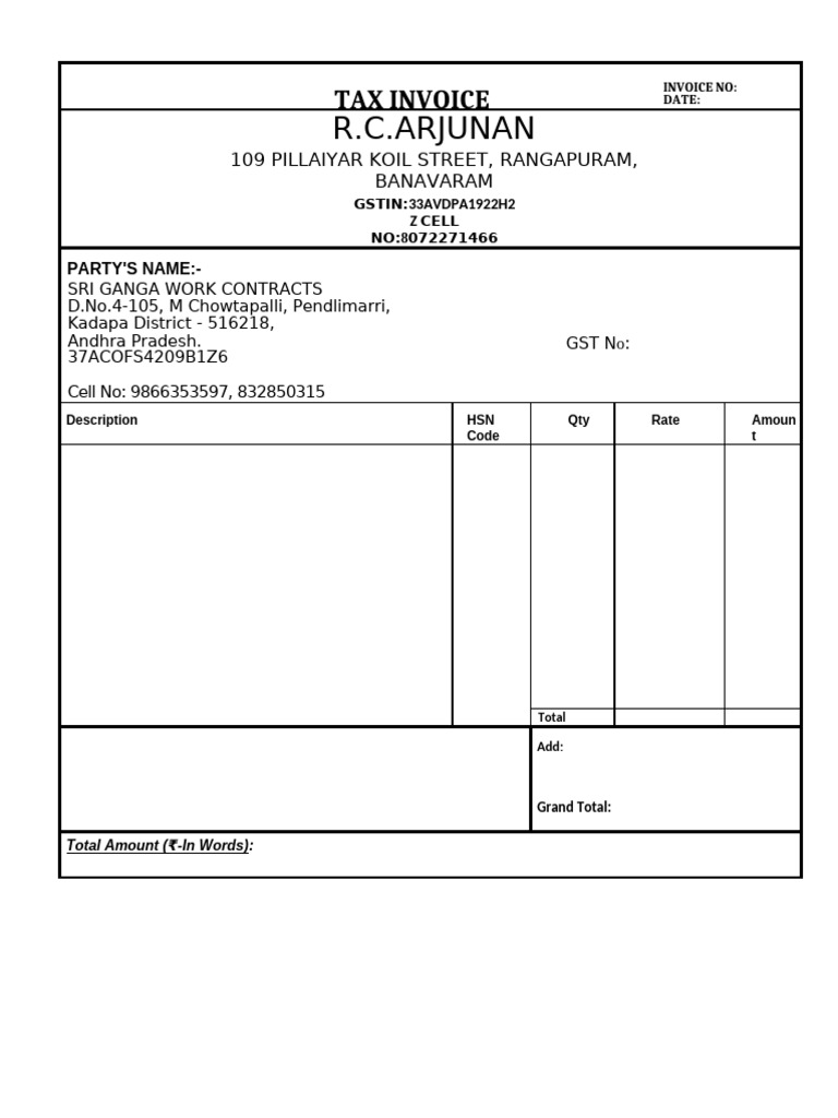 Gst Invoice Format - Copy | PDF