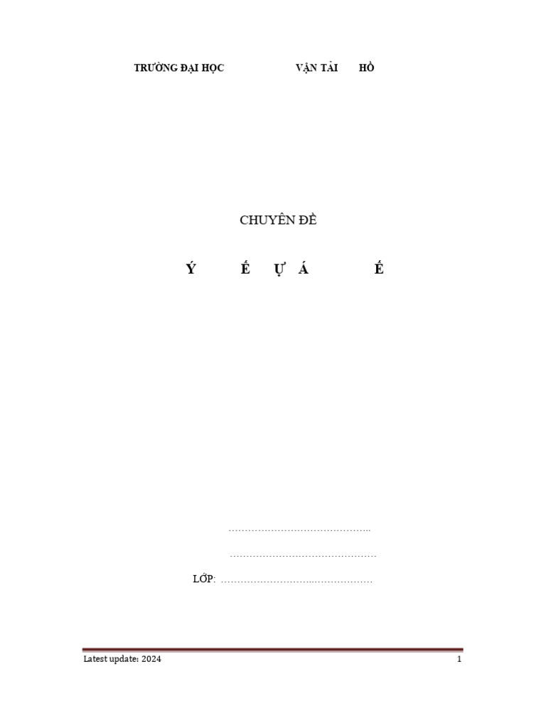 HD - Chuyen de LTDB KT 2024 | PDF