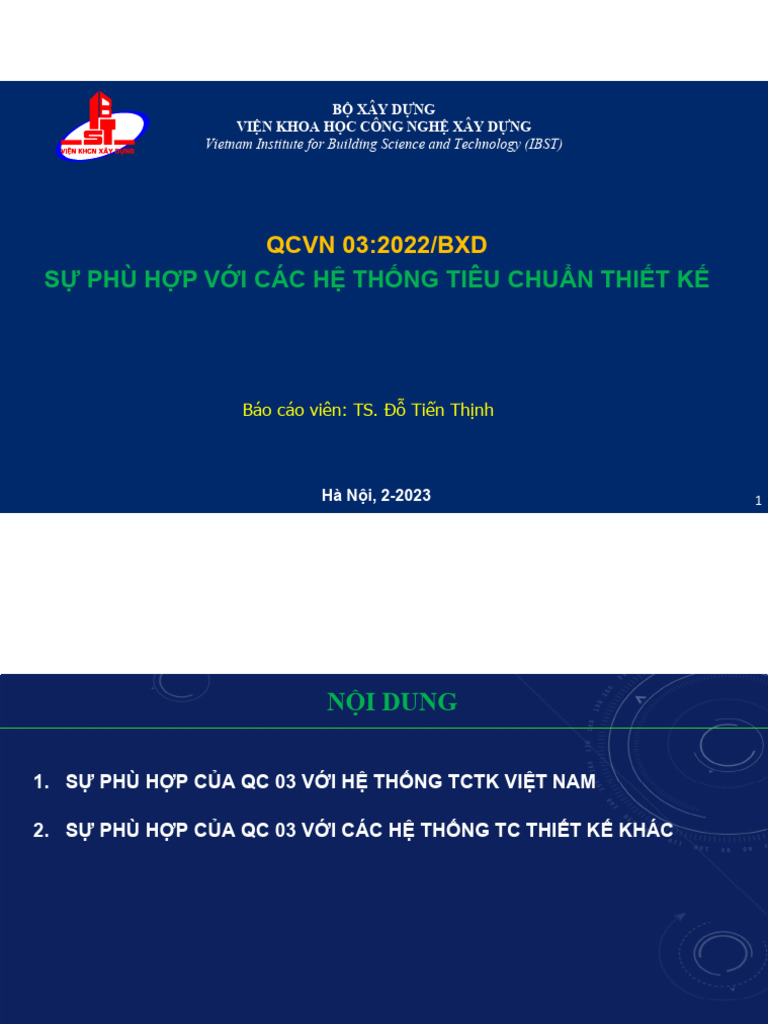 QCVN 03-2022-BXD SỰ PHÙ HỢP VỚI CÁC HỆ THỐNG TIÊU CHUẨN THIẾT KẾ | PDF