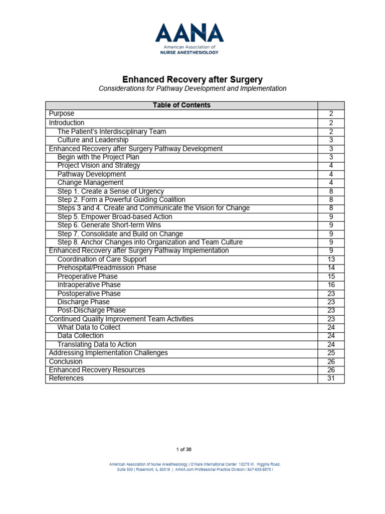 Enhanced-Recovery-After-Surgery New | PDF | Surgery | Analgesic