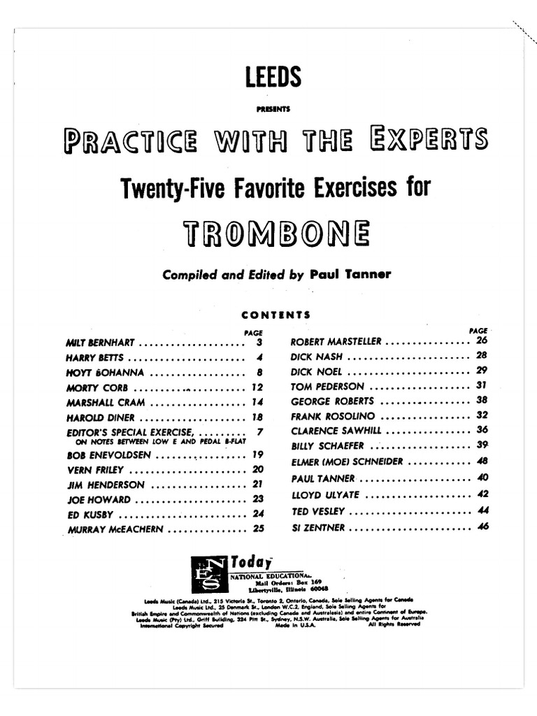 25 Excercises For Trombone by Leeds | PDF