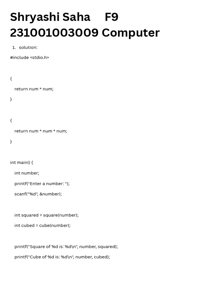 C Programming Functions and Examples | PDF