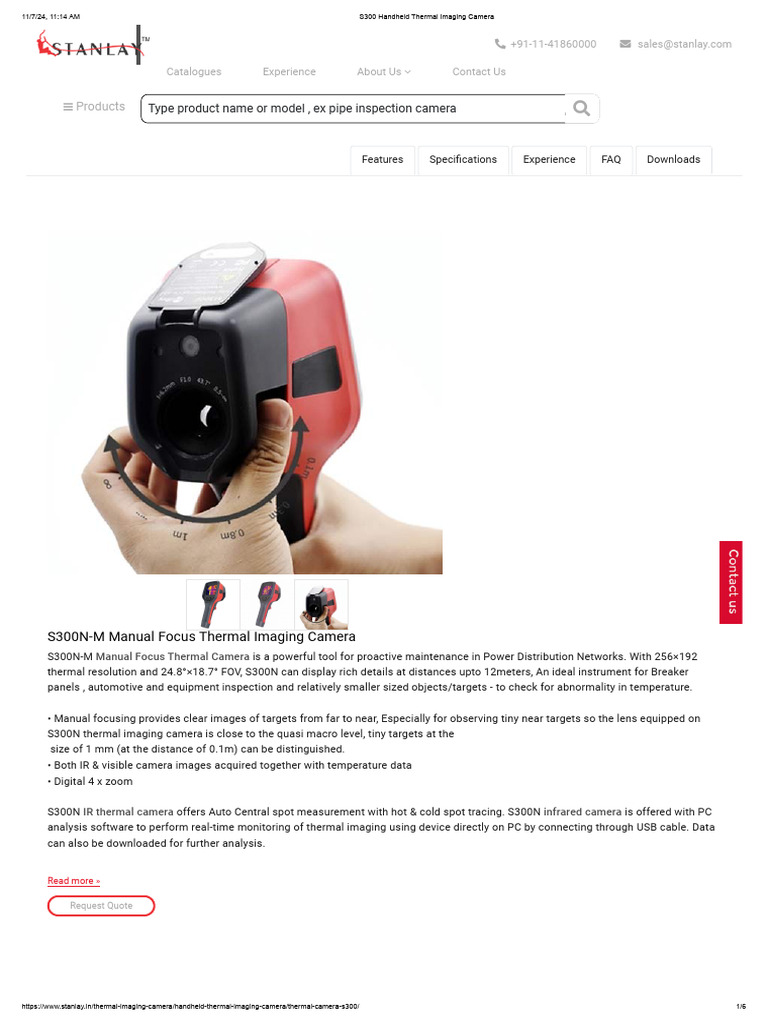 S300N-M Thermal Imaging Camera Overview | PDF | Thermography | Camera