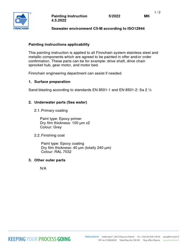 C5-M Painting Instructions and Specifications | PDF | Paint | Corrosion