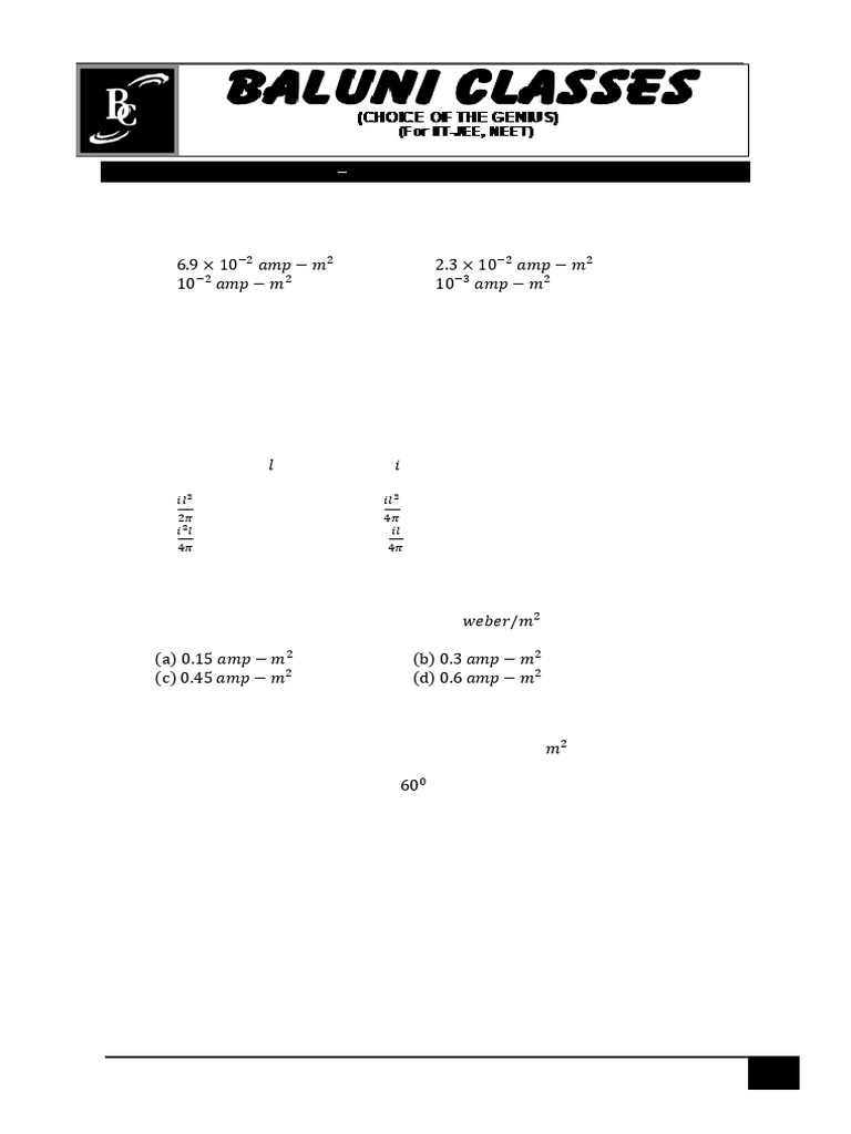 Magnetic Field & Force DPP Solutions | PDF | Magnetic Field | Dipole