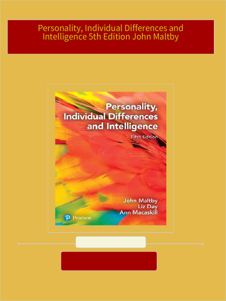 Full Personality, Individual Differences and Intelligence 5th Edition ...