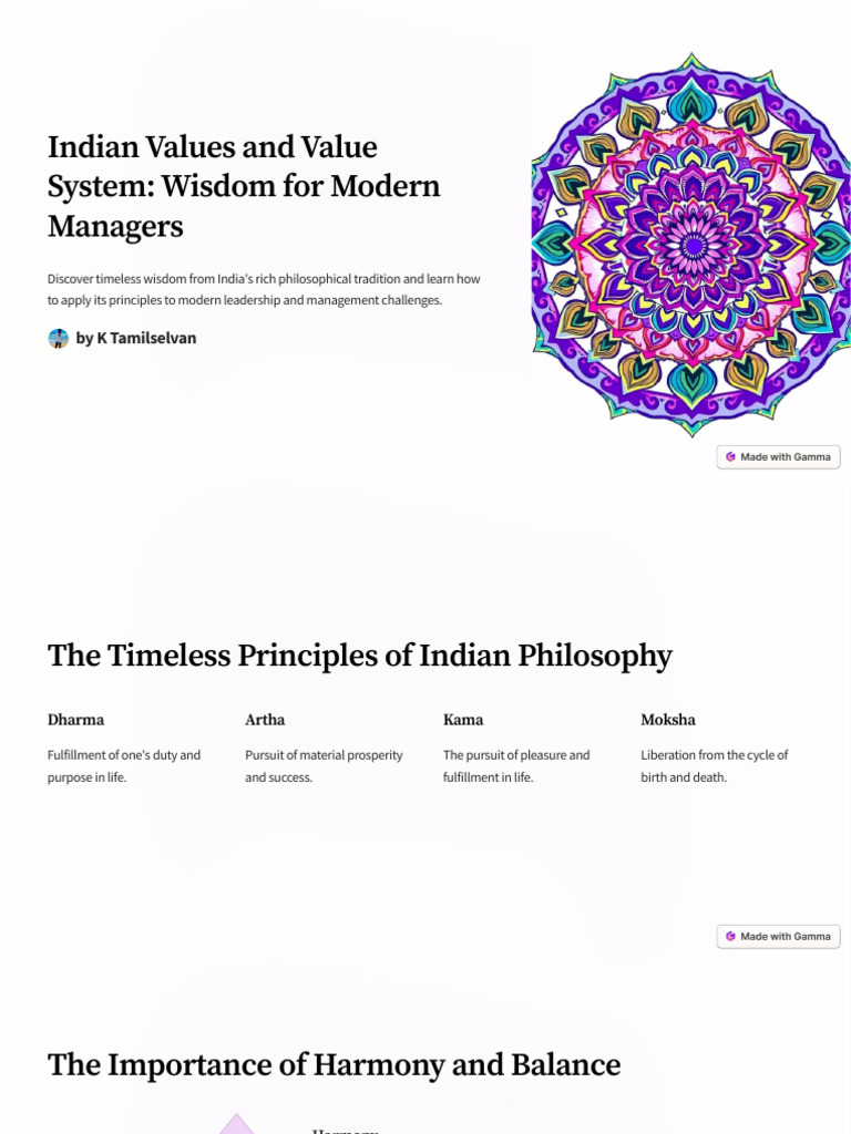 Indian Values and Value System Wisdom For Modern Managers | PDF ...
