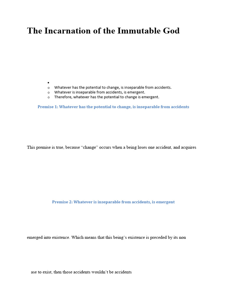 The Incarnation of The Immutable | PDF | Incarnation (Christianity) | Existence