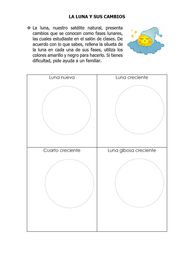 Fases de la Luna y sus Cambios | PDF