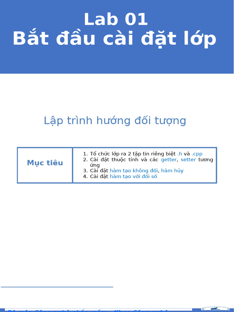 Lab01 - Tạo Lớp Đơn Giản | PDF