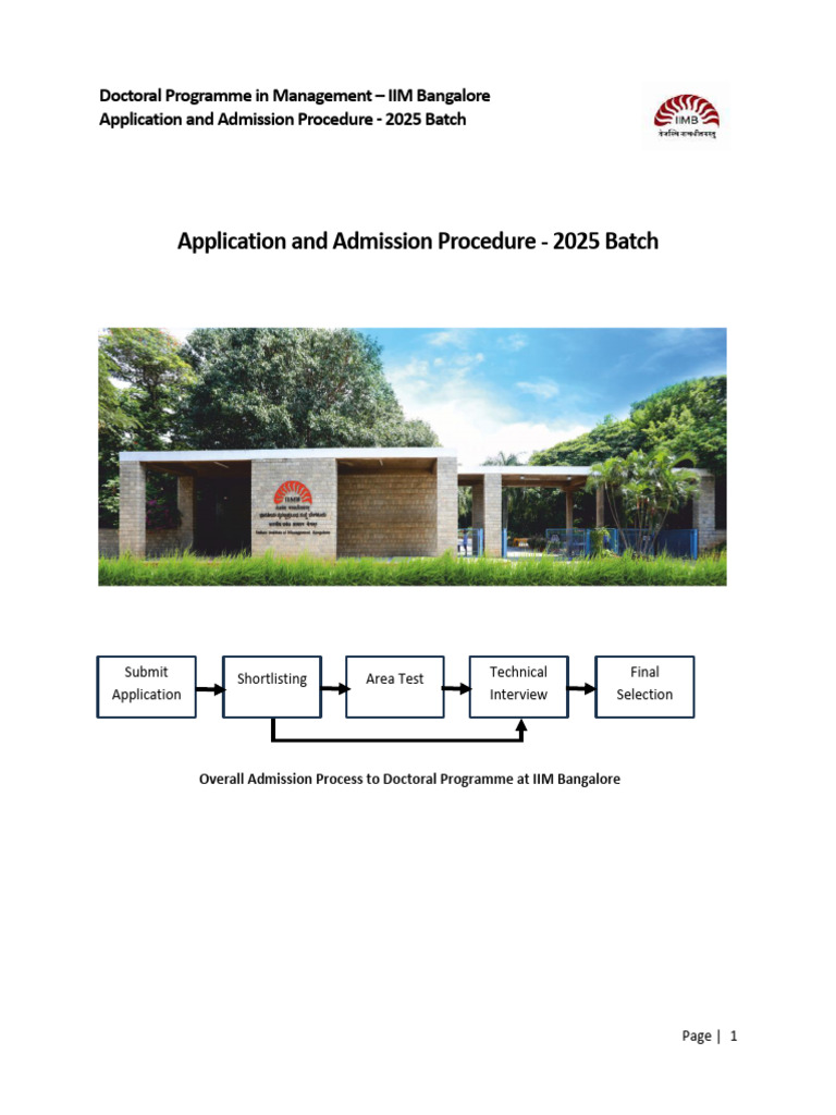 PhD-2025-Overall-Admission-Process IIMB | PDF | Academic Degree ...