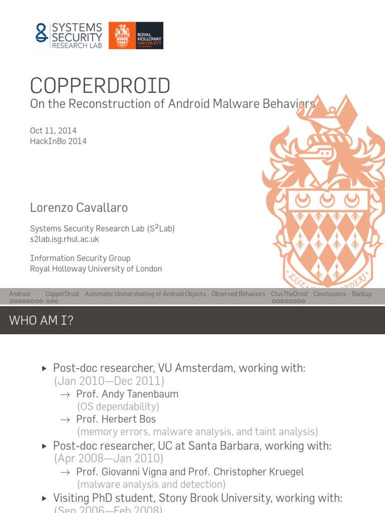 CopperDroid: Analyzing Android Malware | PDF | Android (Operating ...