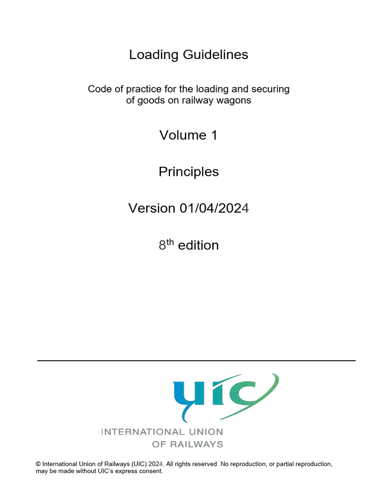 Uic Loading Guidelines-Volume 1-01042024 | PDF | Pallet | Viscosity