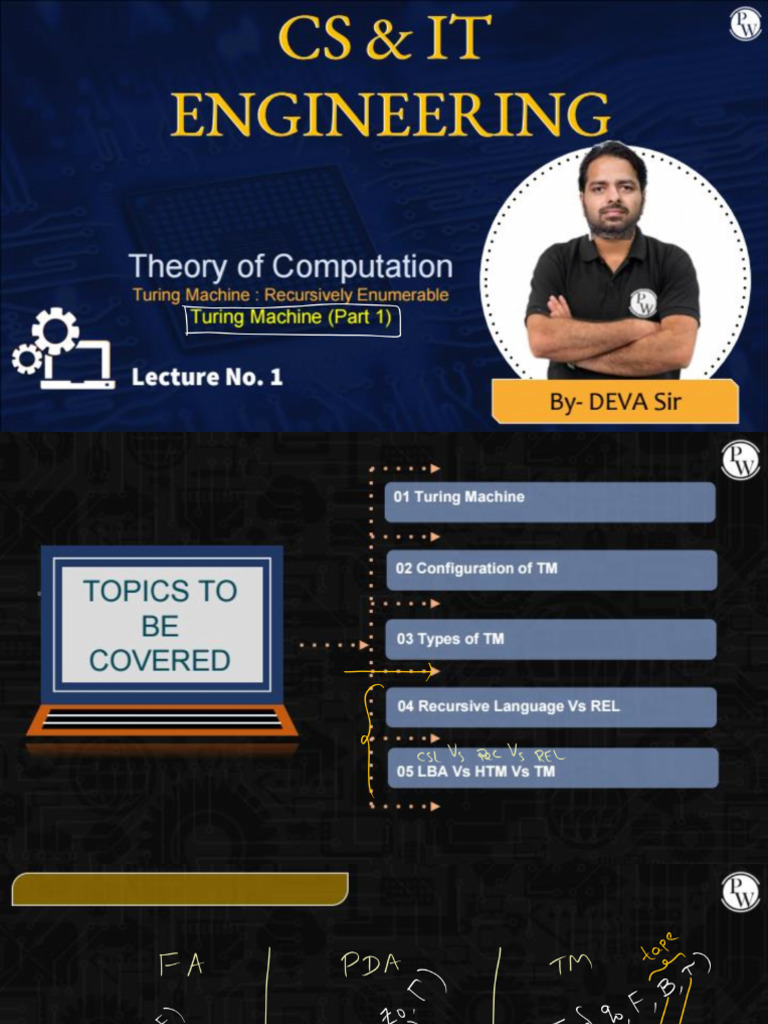 Turing Machine Recursively Enumerable 01 - Class Notes | PDF