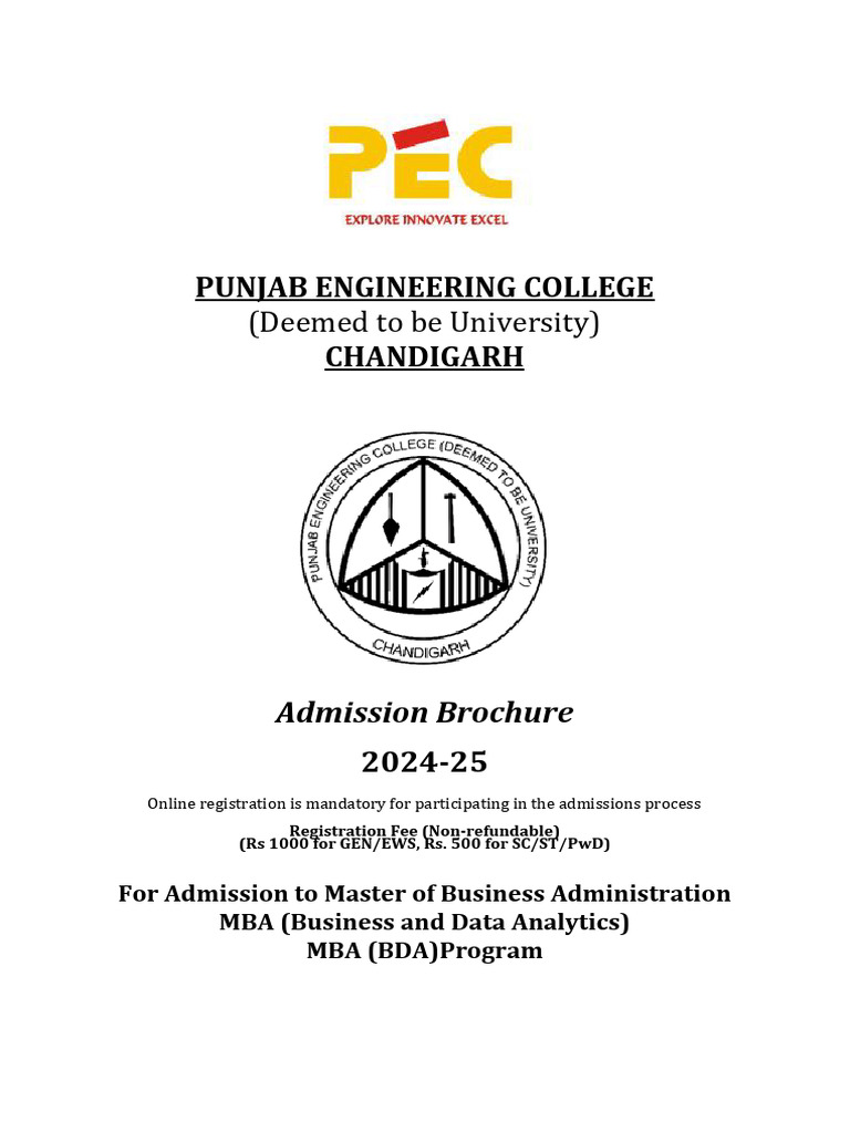 MBA (BDA) Brochure (Revised) 2024 | PDF | University And College ...