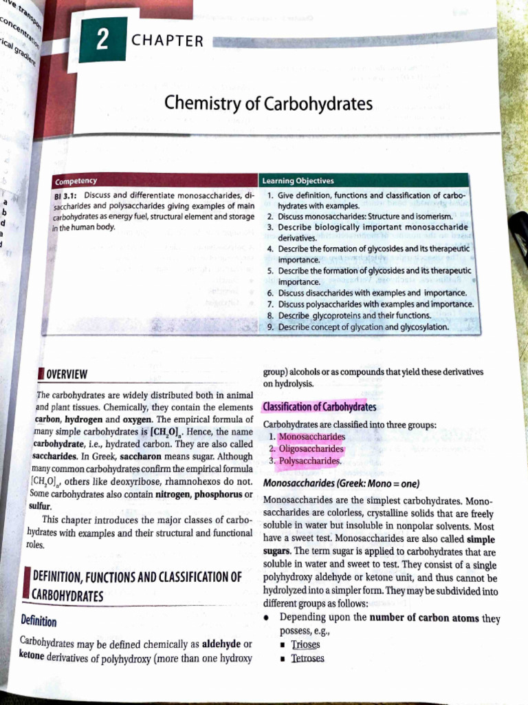 Chemistry of Carbohydrates | PDF