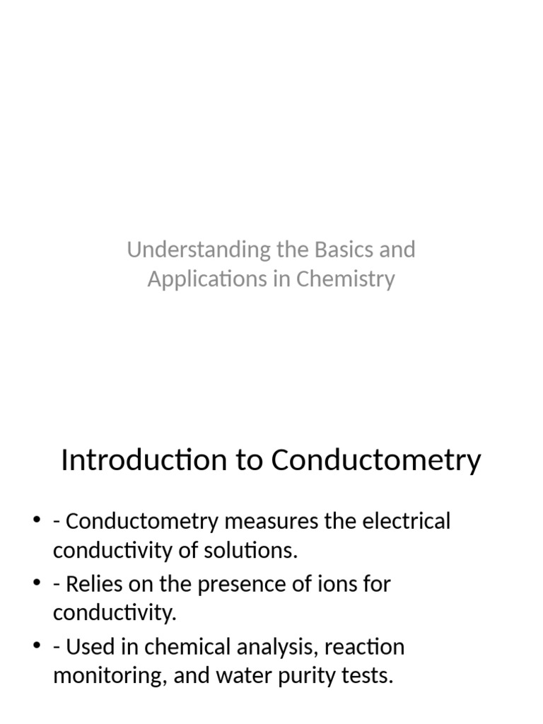 Conductometry Presentation | PDF