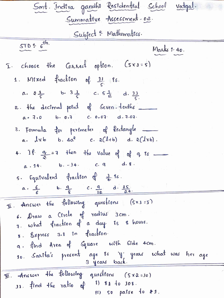 6th Maths | PDF