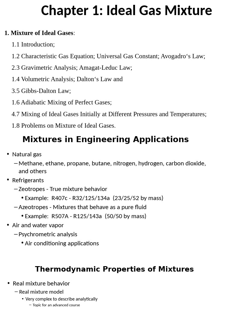 Ideal Gas Mixtures: Principles & Analysis | PDF | Gases | Temperature